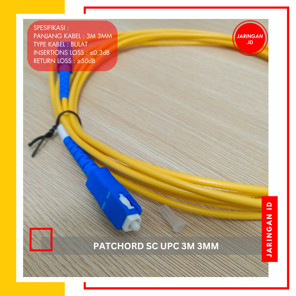 Jual PATCH CORD SC UPC-SC UPC 3M 3MM BERKUALITAS | Shopee Indonesia