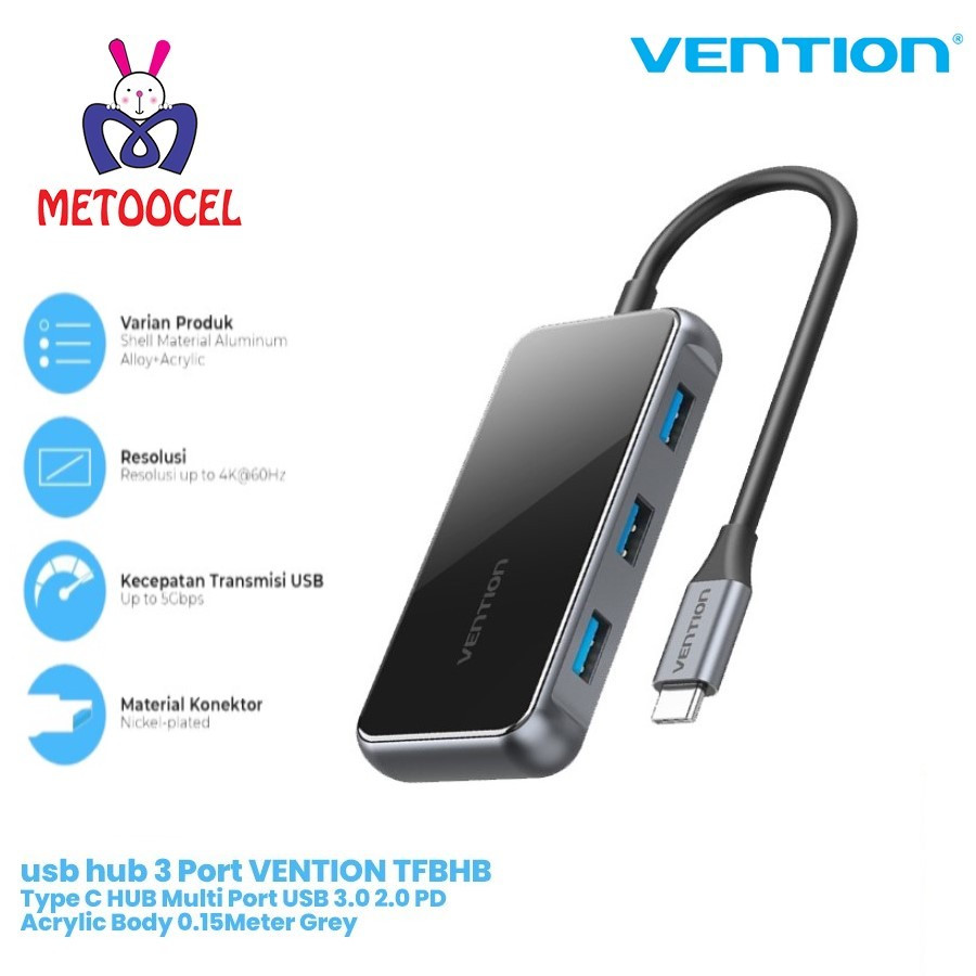 Jual Vention 5in1 adapter HUB USB-C to HDMI TFBHB | Shopee Indonesia