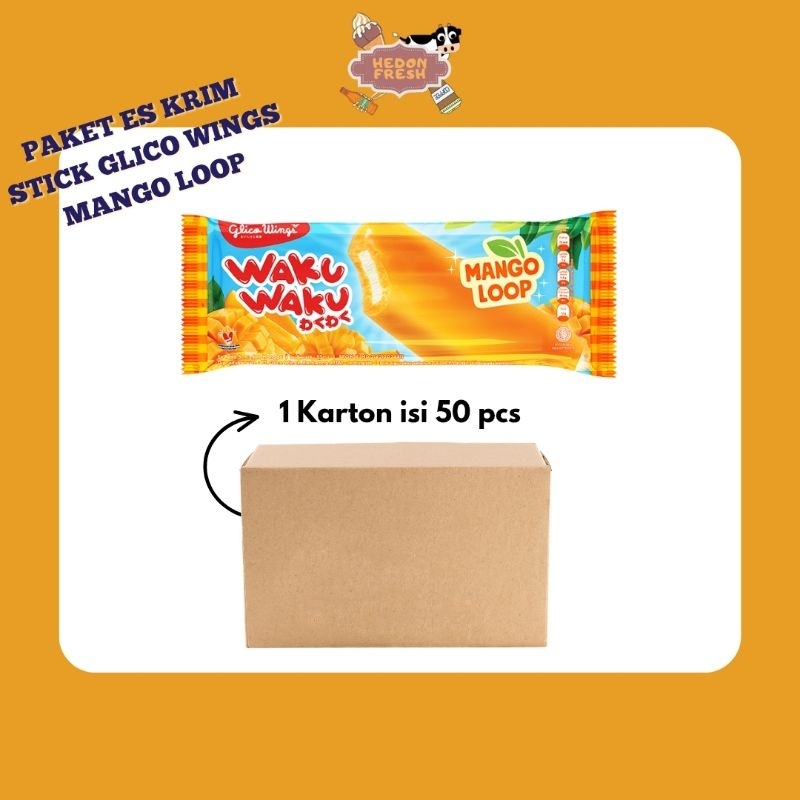 Jual Paket Es Krim Stik Glico Wings Waku-Waku Mango Loop | Shopee Indonesia