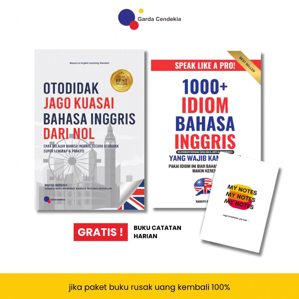 Jual Garda Cendekia - Paket 2 Buku Otodidak Jago Kuasai Bahasa Inggris + Idiom Bahasa Inggris ...
