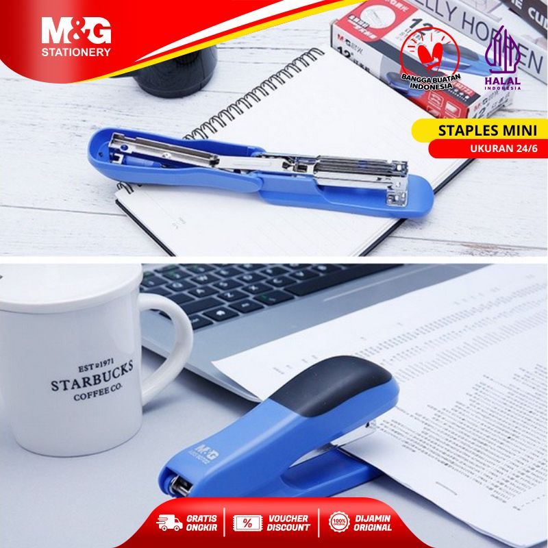 Jual M&G Staples Berkualitas Stapler Mini Jepretan Hekter Ukuran isi ...