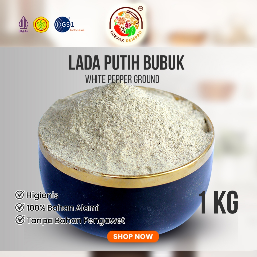 Jual Lada putih bubuk / White pepper powder 1 Kg / lada bubuk / lada ...