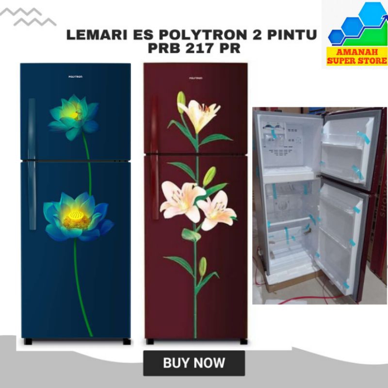 Jual KULKAS 2 PINTU 210 LITER POLYTRON PRB 217 METAL DOOR | Shopee ...
