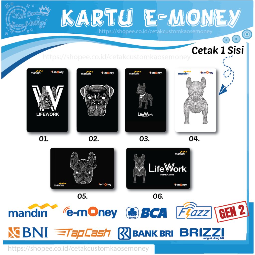 Jual KARTU E MONEY E TOLL BRAND GAMBAR LIFE WORK KUMPULAN EMONEY ...