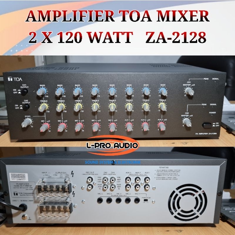 Jual Ampli TOA ZA-2128M Original mixer amplifier TOA 2x120 watt | Shopee Indonesia