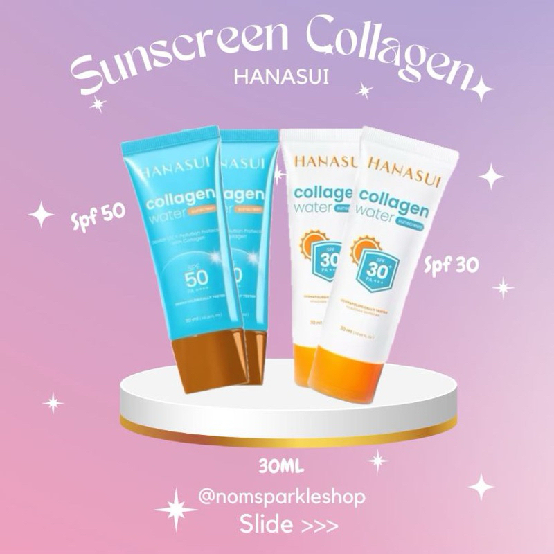 Jual Hanasui Collagen Water Sunscreen SPF 50 / Hanasui Collagen Water ...