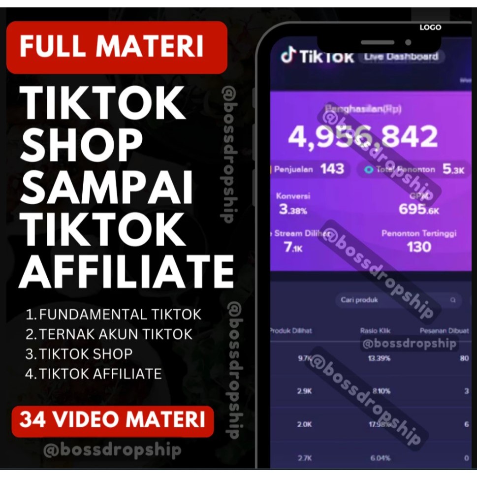 Jual Video Materi Panduan bermain dari Tik tok shop sampai Tik tok ...