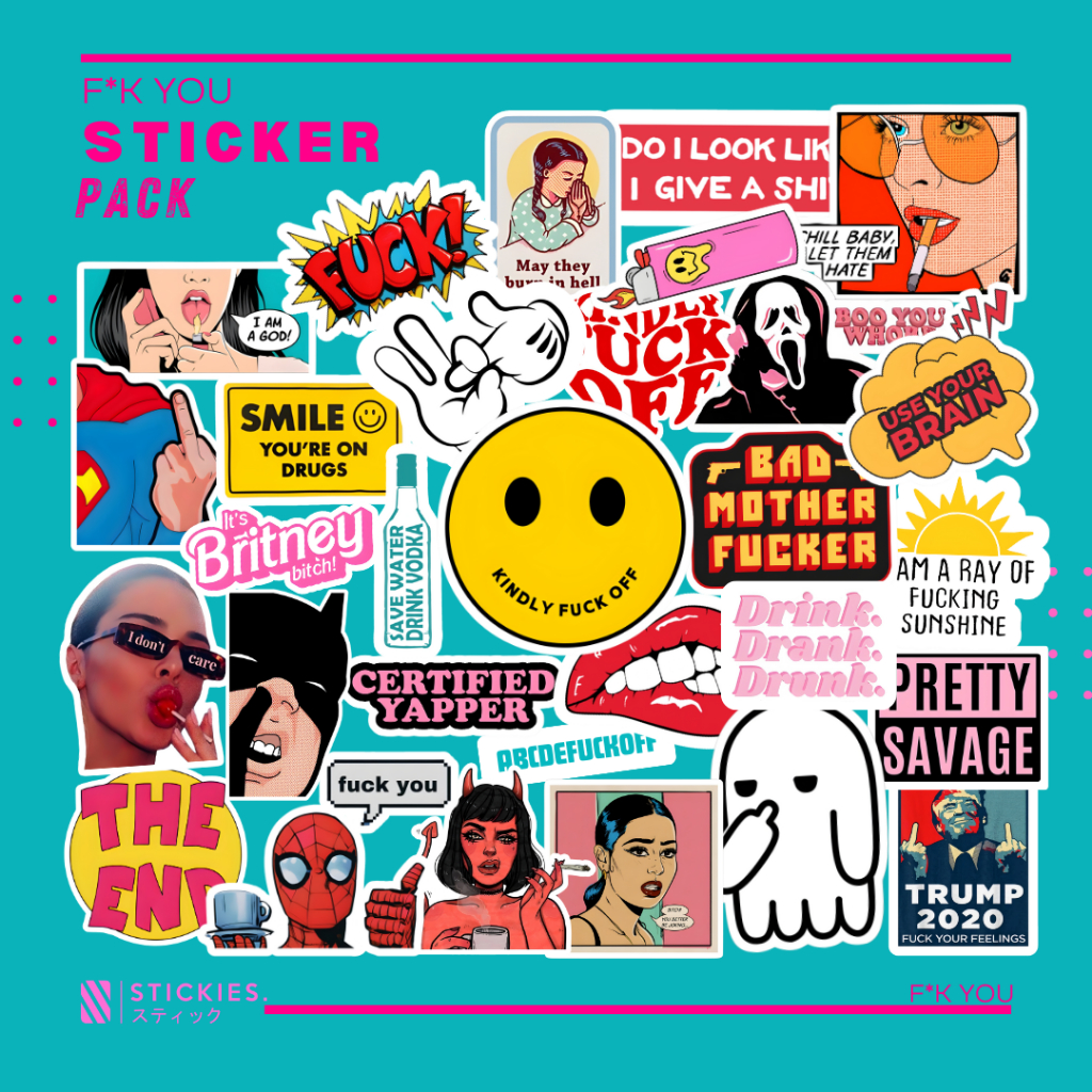Jual Stiker/Sticker Pack "F*K YOU" | High Quality | Vinyl | Murah ...