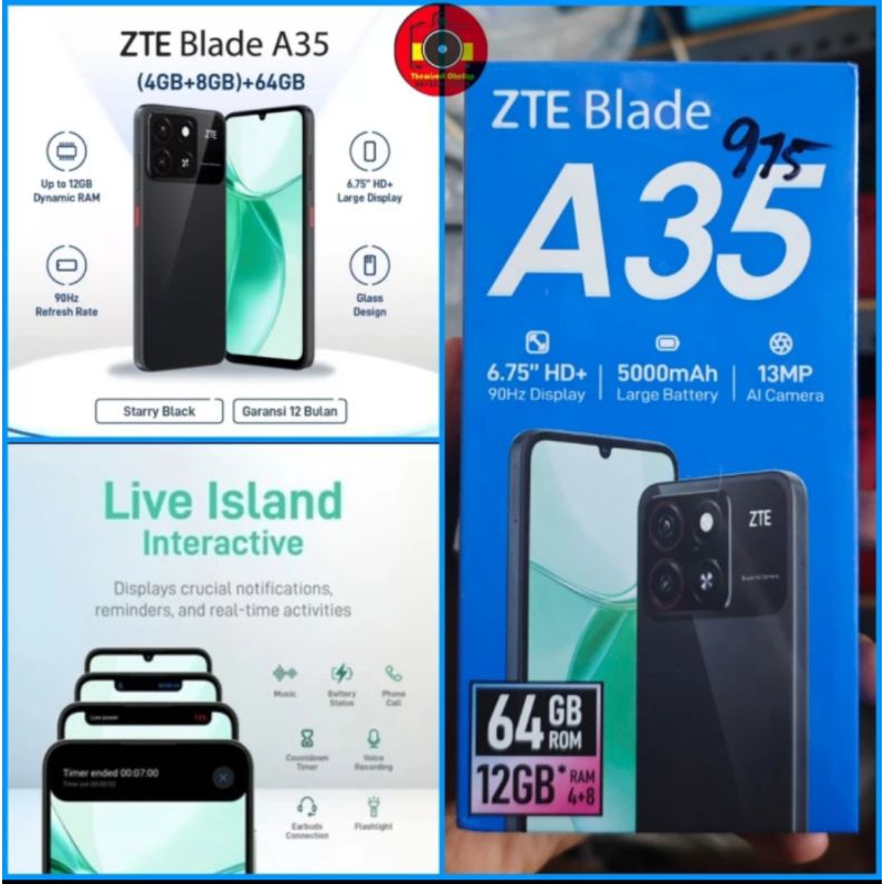 Jual ZTE BLADE A35 4/64Gb FHD 90Hz display 6.75in 5000Mah | Shopee ...