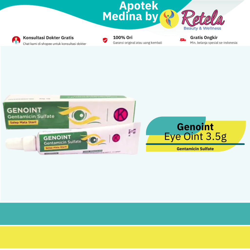 Jual Genoint 0.3% Salep Mata 3.5G - Gentamicin Base, penyakit kulit ...