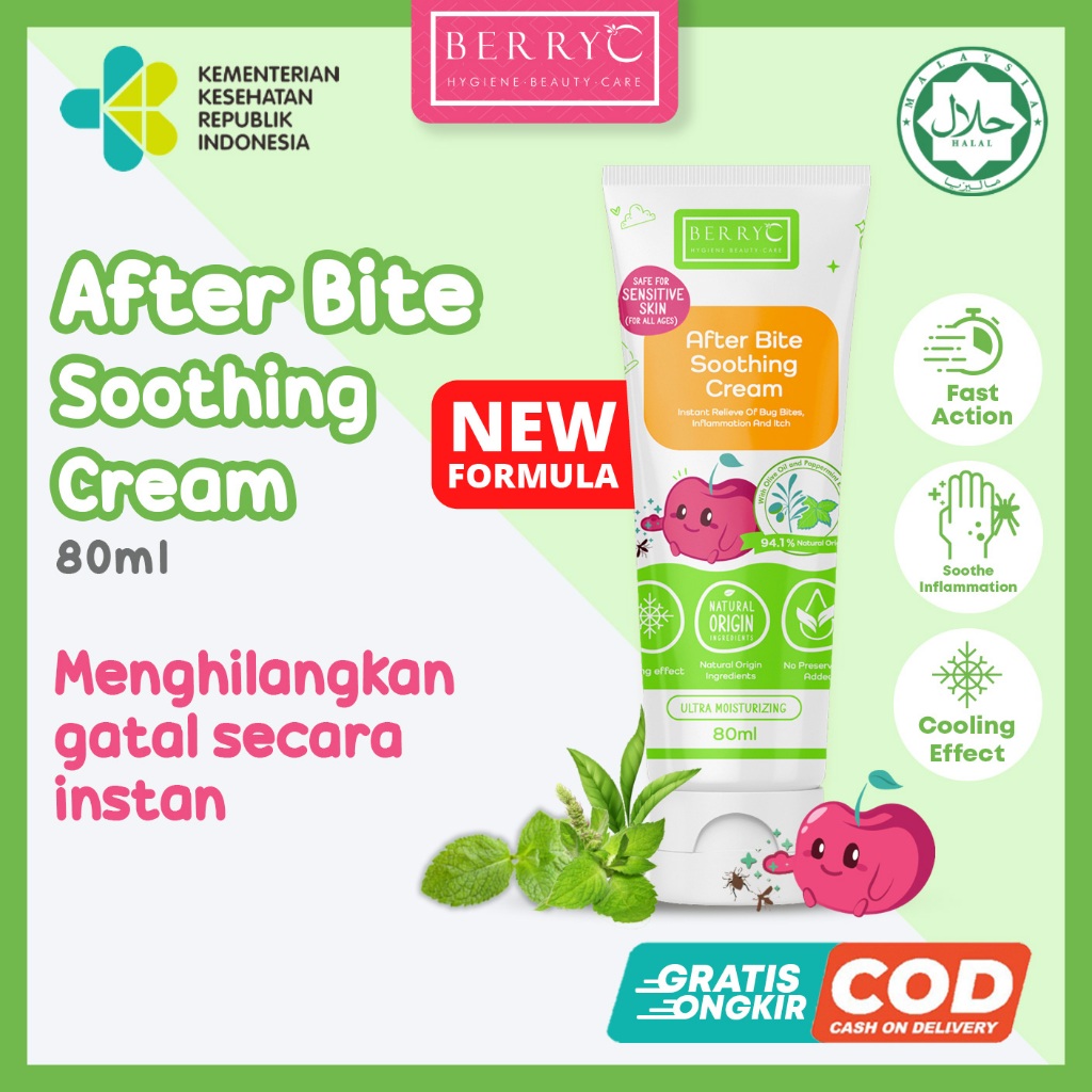 Jual BerryC After Bite Soothing Cream 80gr Meredakan Gatal Bentol ...