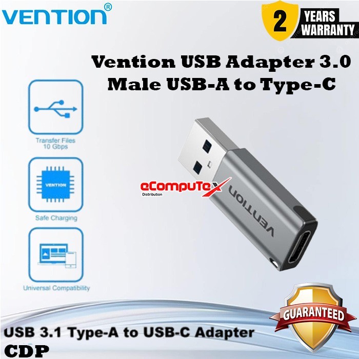 Jual VENTION USB ADAPTER 3.0 MALE USB-A TO TYPE-C FEMALE CDP GARANSI ...