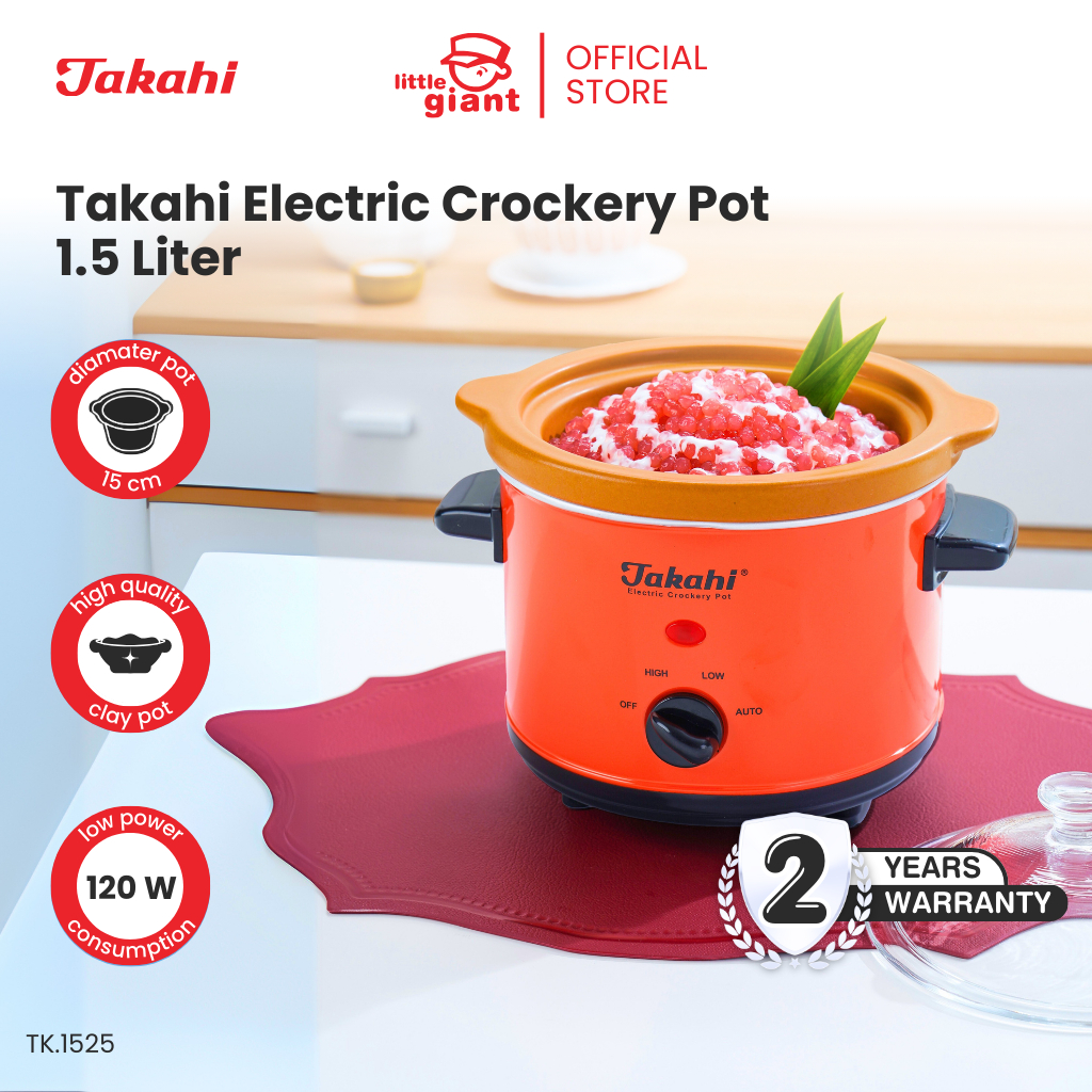 Jual Takahi Electric Crockery Pot 1.5 Liter-HR (INSTANT/SAMEDAY) | Slow ...