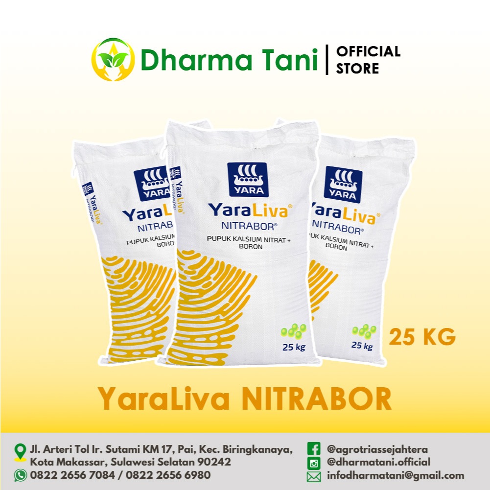 Jual YaraLiva NITRABOR Pupuk Kalsium Nitrat+Boron kemasan 25 kg ...