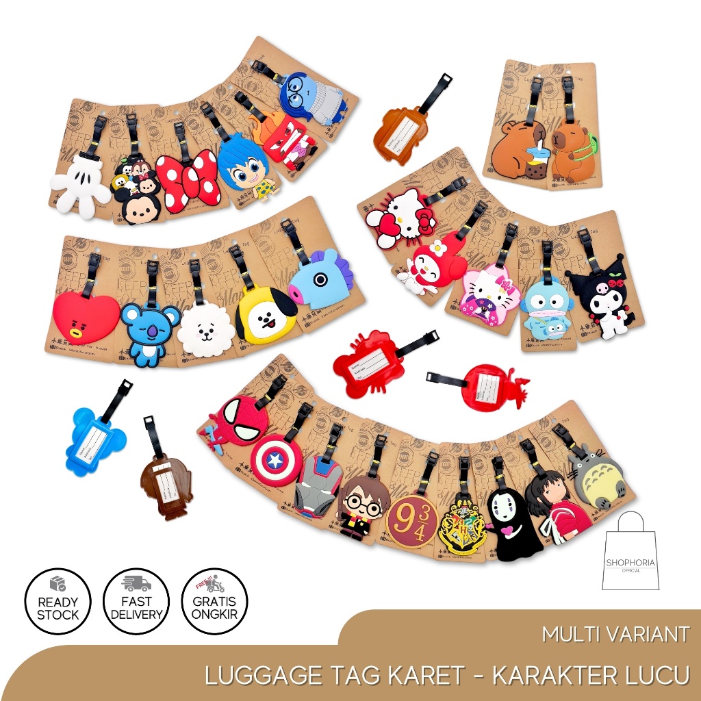 Jual Luggage Tag Gantungan Nama Koper Karet Karakter Lucu Travel ...