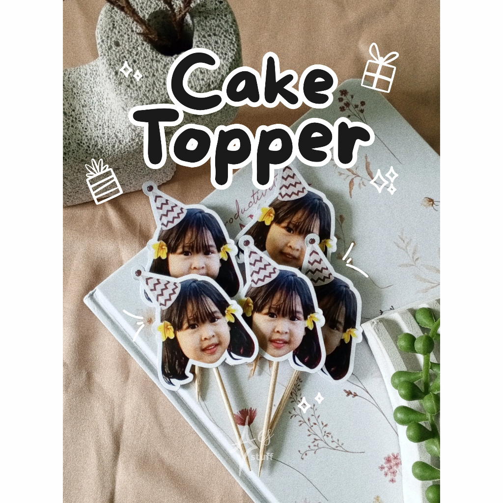 Jual [MIN 5 PCS] Custom Cake Topper Wajah | Topper Kue Ulang Tahun ...