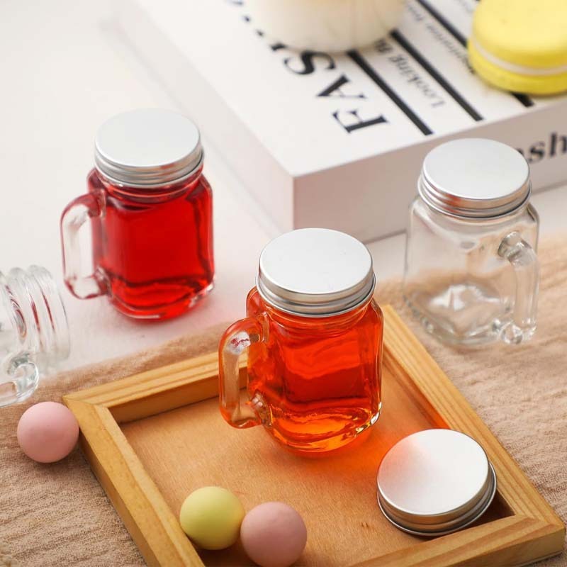 Jual Gelas Mug Harvest Drinking Jar Bening Kaca dengan Tutup Stainless ...