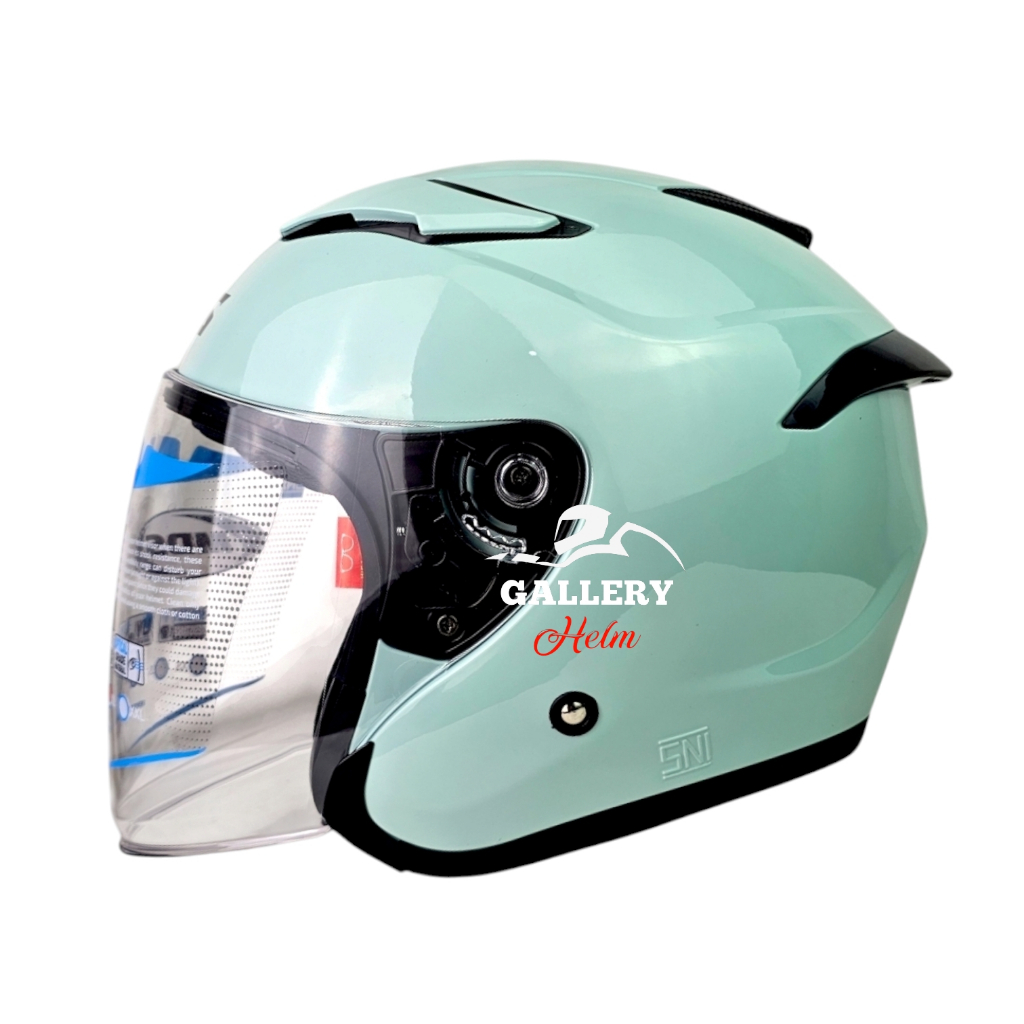 Jual Mds Voltus Sage Green Solid | Helm Half Face Single Visor Suport ...