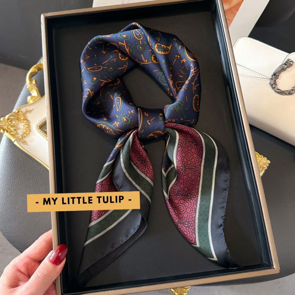 Jual Syal Mewah Turki Style Wanita 70x70 cm Sulur Vintage Neck Scarf ...