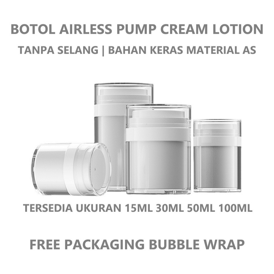 Jual Botol Airless Pump Cream Lotion Airless Jar Pot Vacuum Cream ...