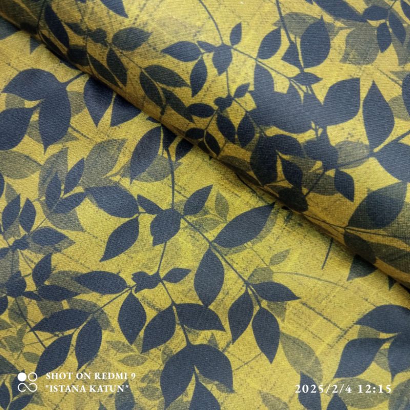 Jual KAIN KATUN GIZA LINEN DAUN BLACK MAS | Shopee Indonesia