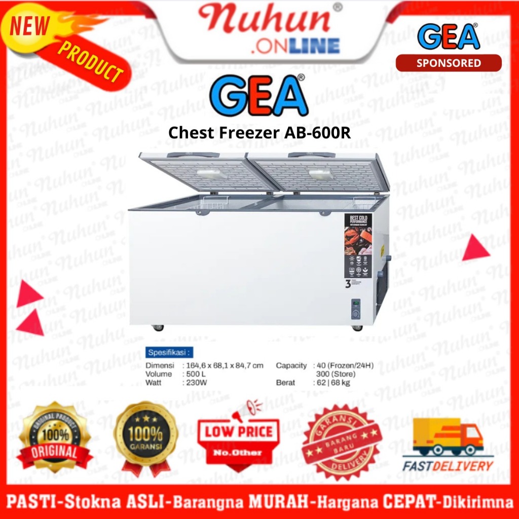 Jual Gea Chest Freezer AB-600R 600L | Shopee Indonesia