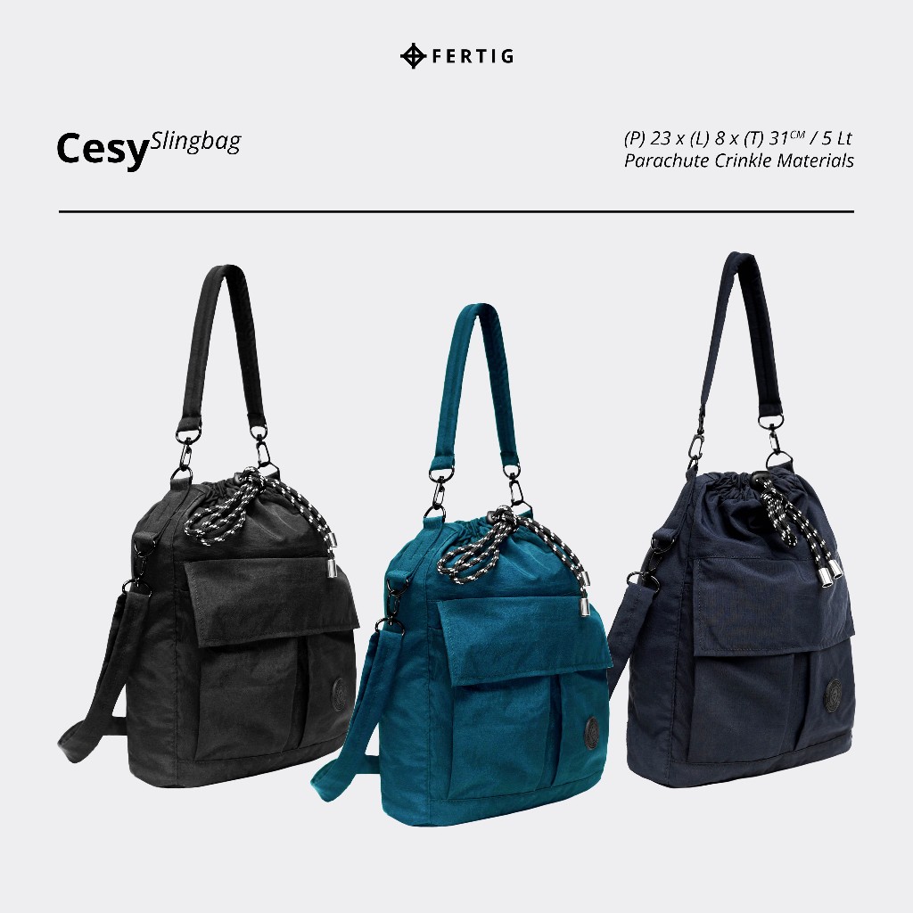 Jual Fertig - Cesy Bucket Bag - Tas Dumpling Drawstring Wanita - Tas ...