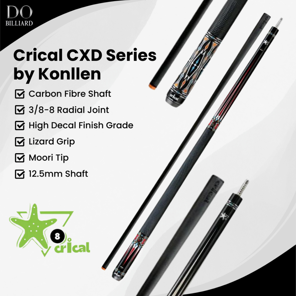 Jual Stick Billiard CRICAL CXD SERIES BY KONLLEN Carbon Cue Leather ...