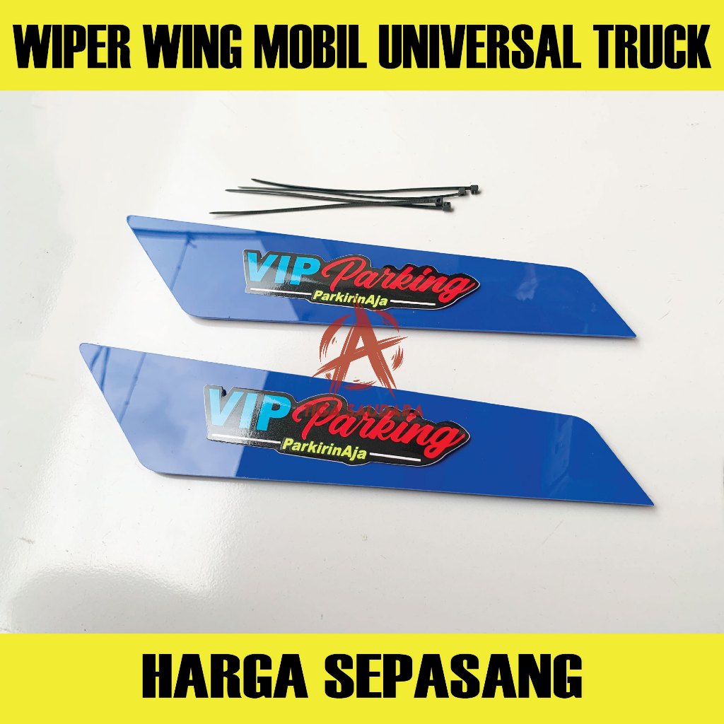 Jual WIPER WING UNIVERSAL TRUCK TULISAN VIP PARKING BIRU 1 SET | Shopee ...