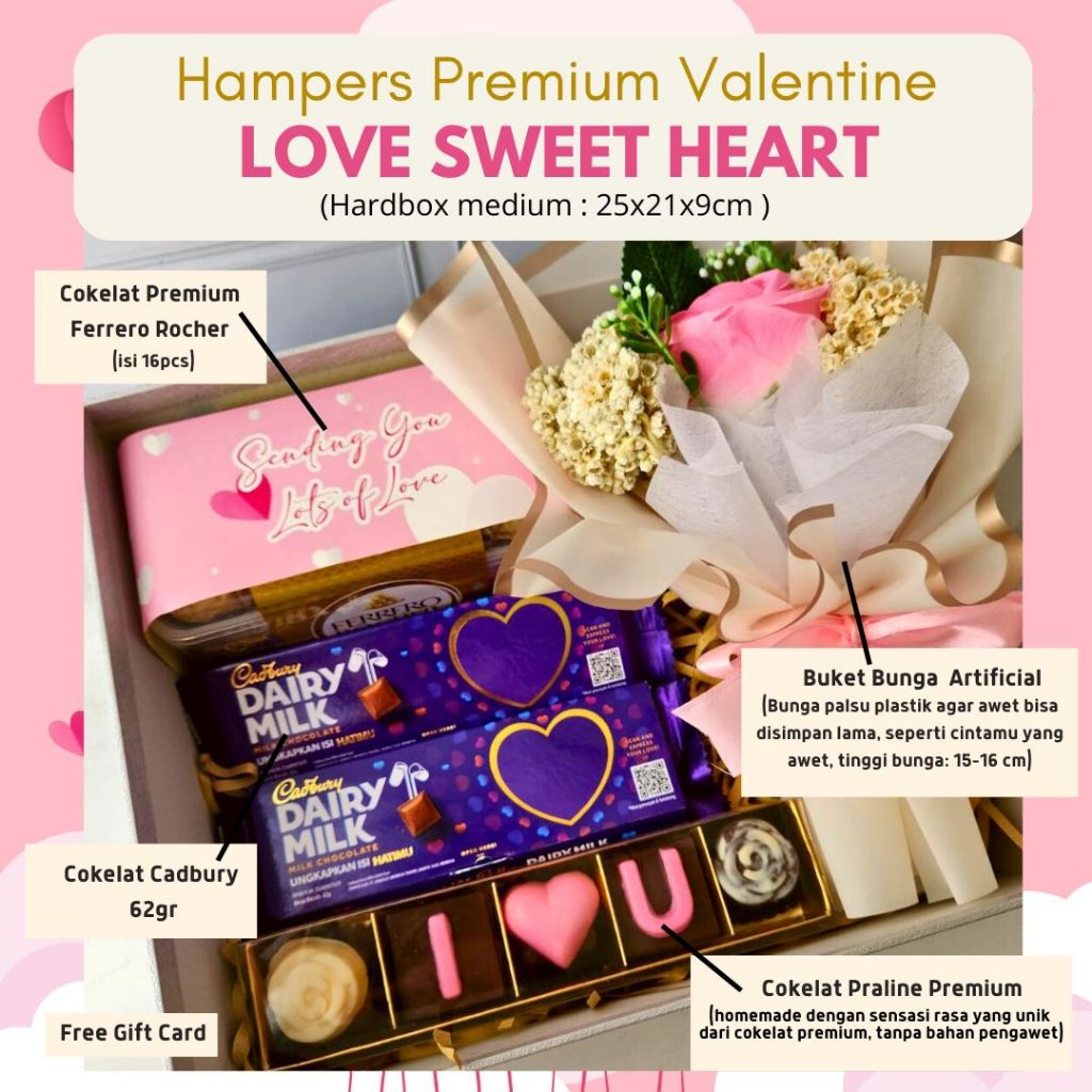 Jual kADO VALENTINE UNTUK CEWEK Hampers Valentine Kado Cewek Coklat ...