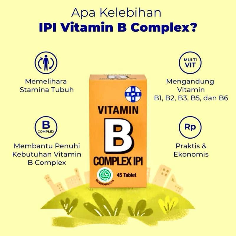 Jual Vitamin B Complex IPI Botol isi 45 Tablet / 80 Tablet - Menjaga Fungsi Organ Tubuh ...