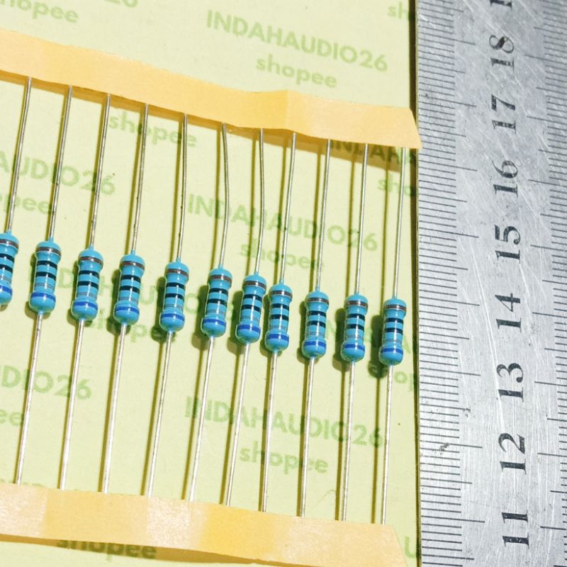 Jual taiwan 680R 1/2W 1% metal film kaki tebal tembaga resistor 680 ohm 1/2w 1 persen setengah ...