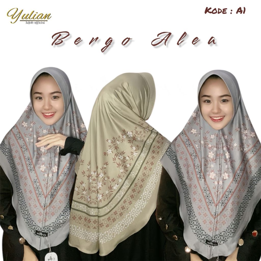 Jual Jilbab Allea Motif Printing Instan Bergo Jersy Premium L - Yulian Hijab -Krudung Sublim ...