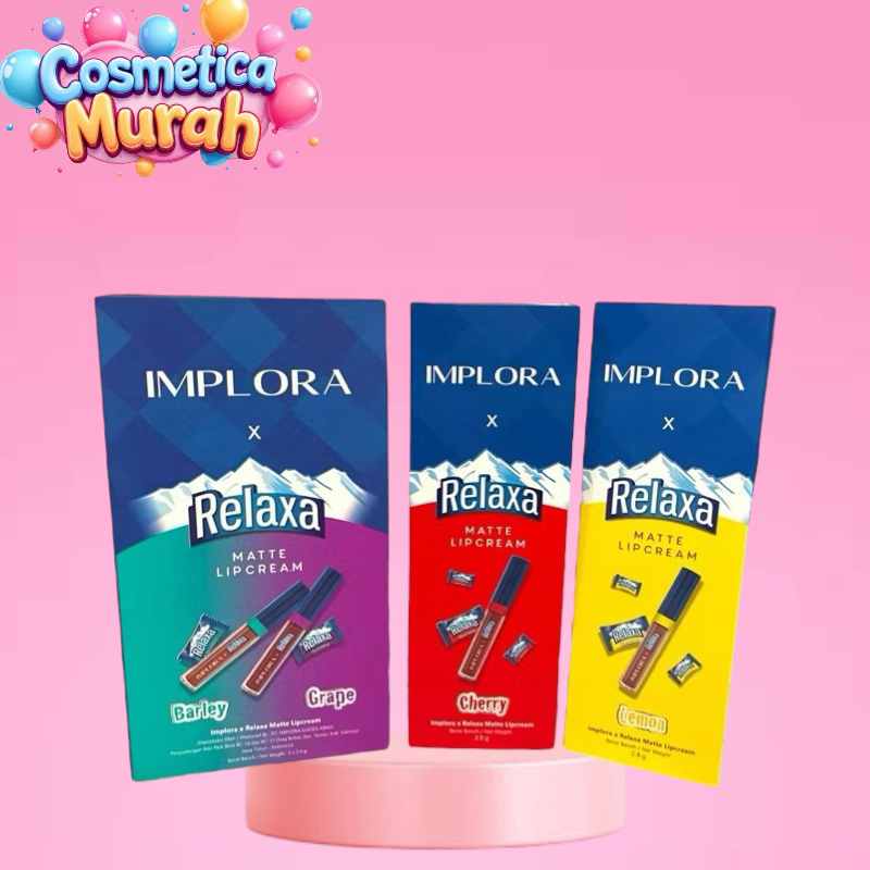 Jual pp,bx] IMPLORA X RELAXA MATTE LIP CREAM SERIES - barley and grape ...