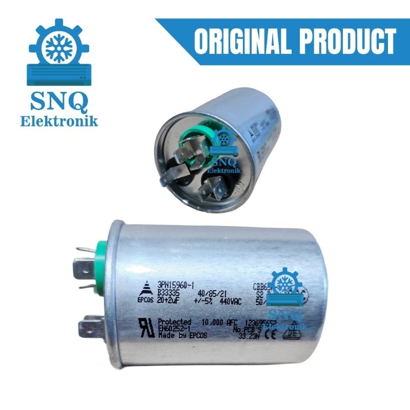 Jual Capasitor ac original daikin 1/2 PK sampai 1 PK 20+2 uf 440 VAC epcos - Capasitor original ...
