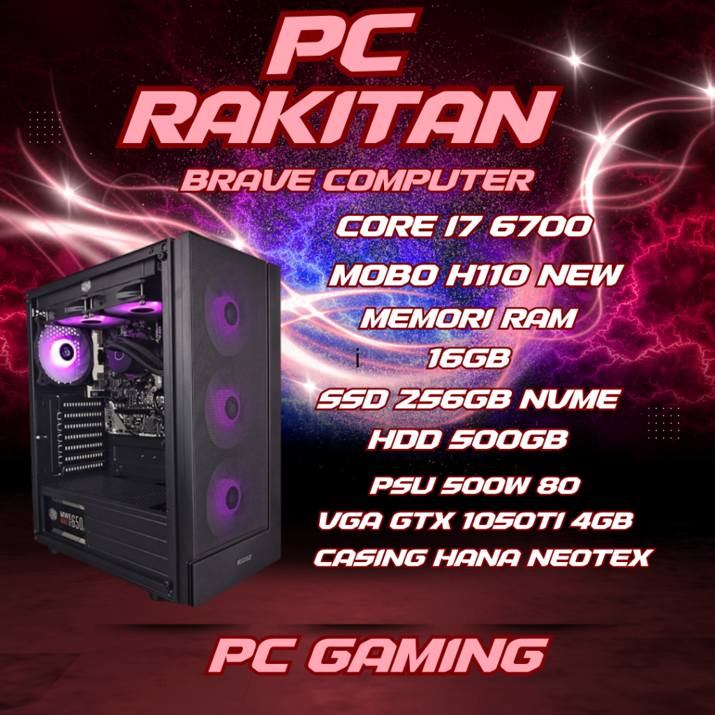 Jual PC Komputer CPU Rakitan Gaming Design Core i7 6700 Ram 16GB GPU ...