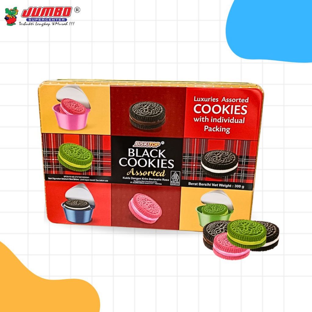 Jual Biskitop Black Cookies Assorted Kaleng Kotak 300g - Hampers ...