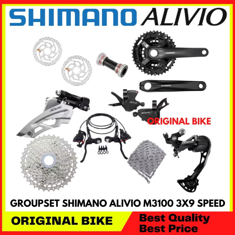 Jual Groupset SHIMANO ALIVIO 3 X 9 SPEED Fullset Original | Shopee ...