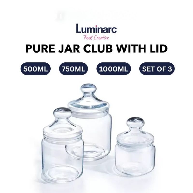 Jual Toples Luminarc Club Jar Transparent Air Tight Glass Jar - 1pc ...
