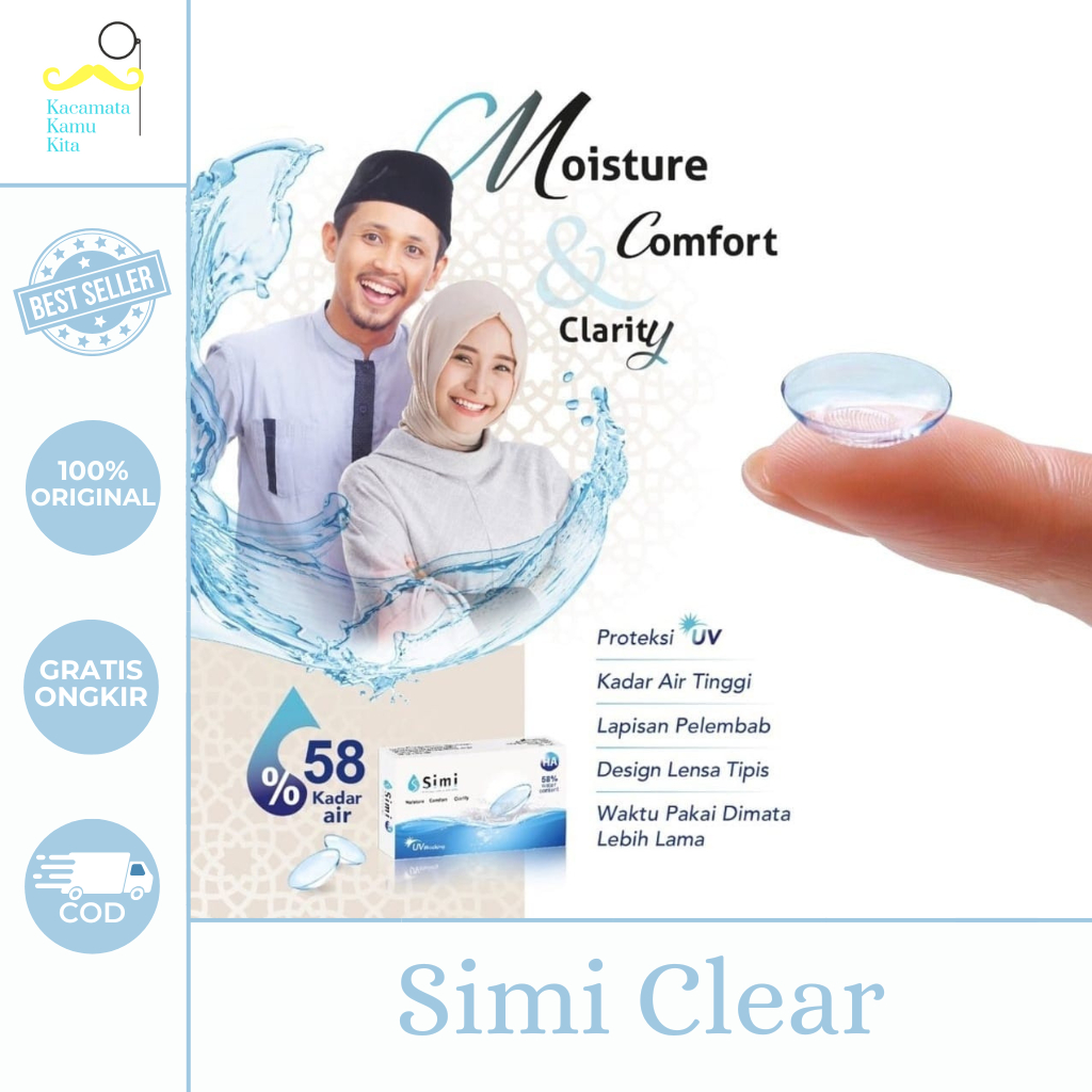 Jual SOFTLENS BENING SIMI CLEAR MONTHLY 14.2mm | Shopee Indonesia