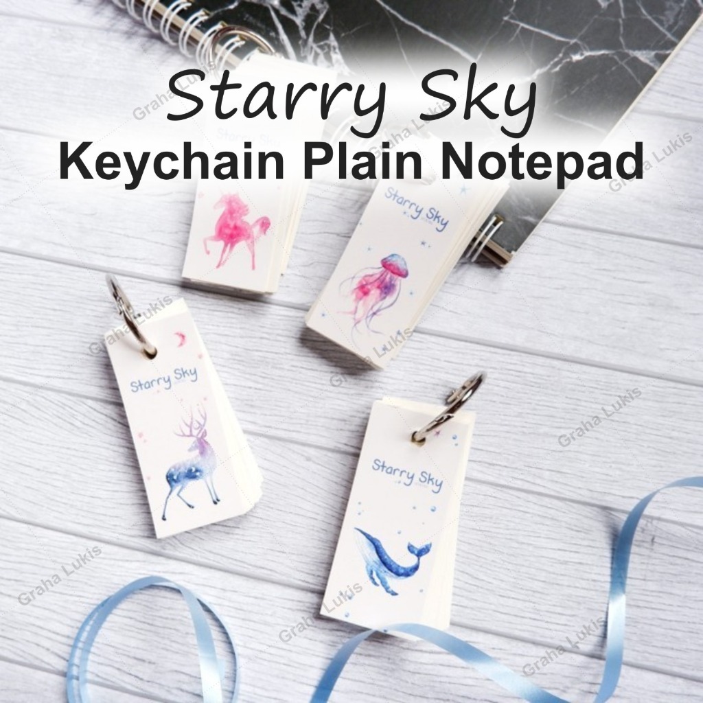 Jual Starry Sky Keychain Plain Notepad / Gantungan Kunci Catatan ...