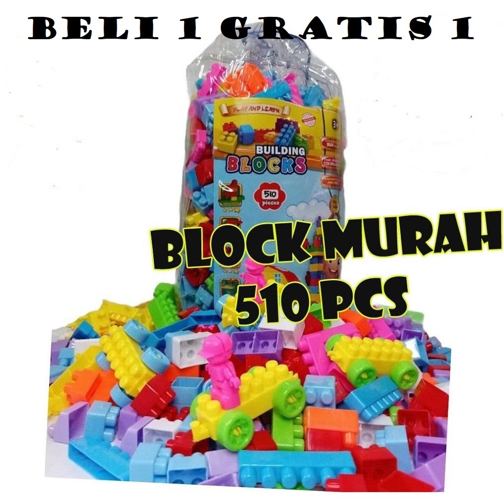 Jual Buy 1 Get 1 Free - Mainan Block Susun Building Anak Edukasi Mainan ...
