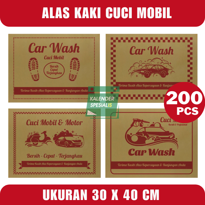 Jual EDISI MERAH PAKET 200 PCS KERTAS ALAS KAKI CUCI MOBIL - CARWASH ...