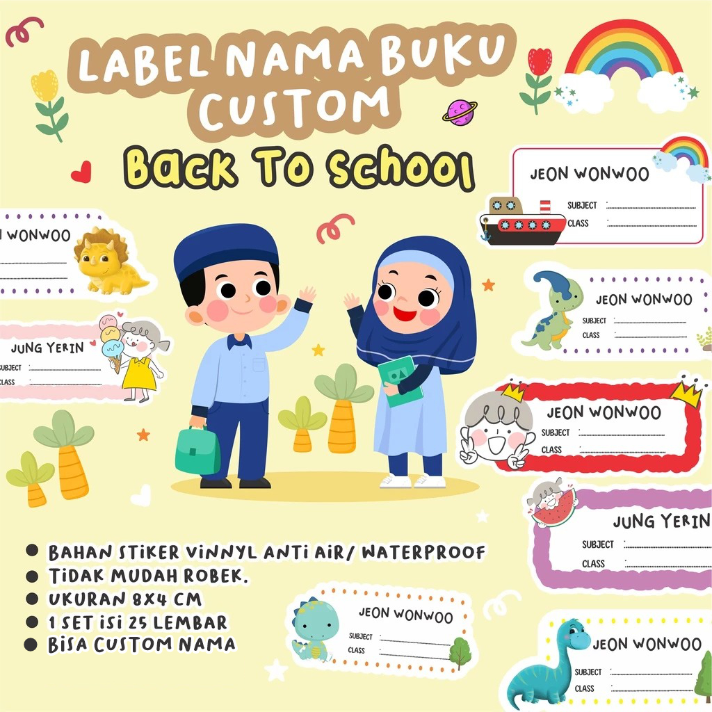 Jual Label Nama Buku Custom | Shopee Indonesia