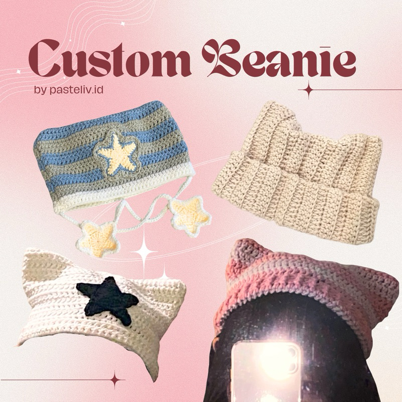 Jual [PO] Custom Handmade Crochet Amigurumi Beanie Rajut | Cat Crochet ...