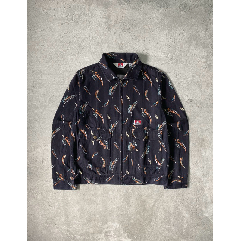Jual RARE Vintage Ben Davis Floral Pattern Navy Work Jacket | Shopee ...