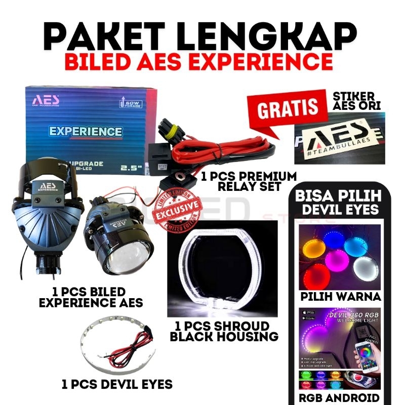 Jual Biled AES Experience 60 Watt 2.5 Inch AES Turbo Experience Paket ...