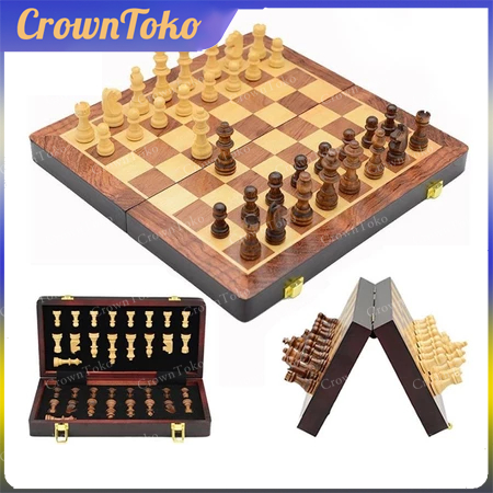 Jual 【COD】1set Papan Catur Kayu Superior Papan Catur Magnet 29x29cm Papan Catur Lipat Chess ...