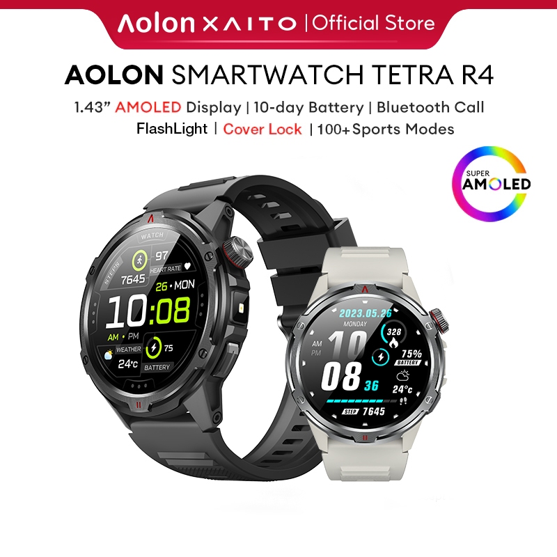 Jual Aolon Tetra R4 Smartwatch 1.43 Inch Amoled Screen AOD Always On ...