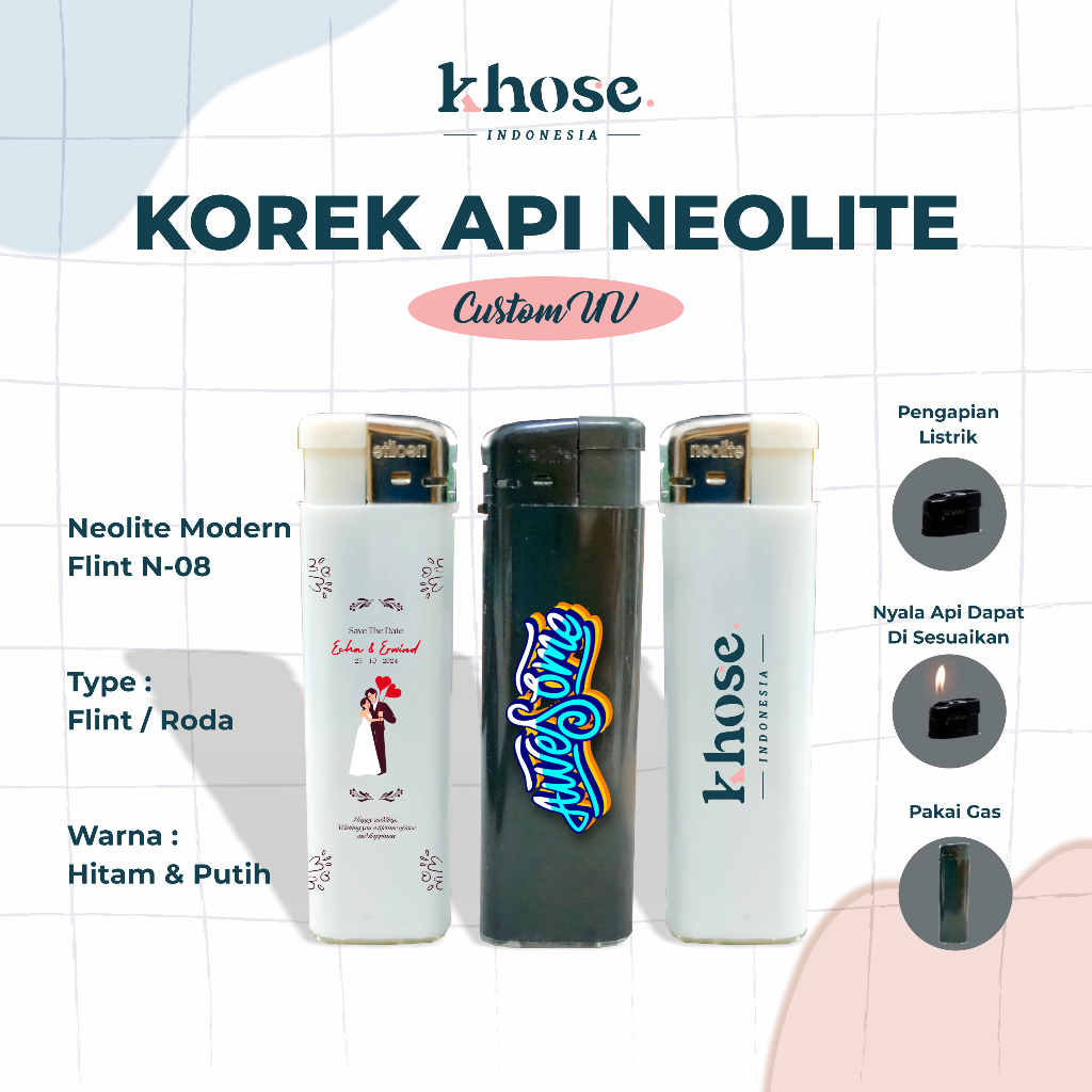Jual Korek Api Manis Neolite Custom Print UV Full Color Model Cricket ...